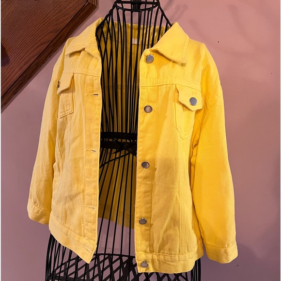 Source Unknown | Jackets & Coats | Bright Yellow Jean Jacket | Poshmark